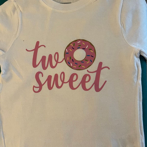Two Sweet Donut SVG Cut File, 2nd Second Birthday SVG, 2 Years Old Girl ...