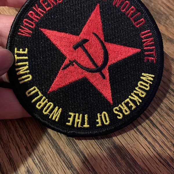 USSR COMMUNIST PATCH Workers of the World Unite Hammer Sickle ...