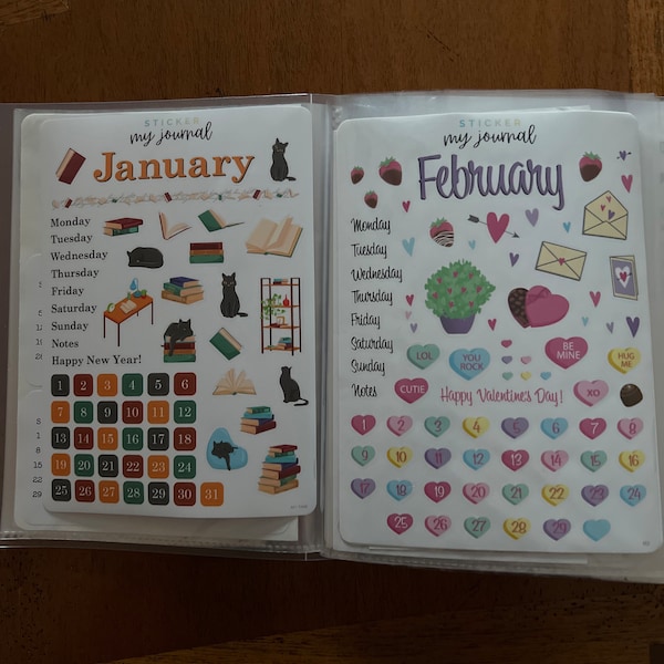 February Bullet Journal Sticker Sheet - Basics - Valentine Themed ...