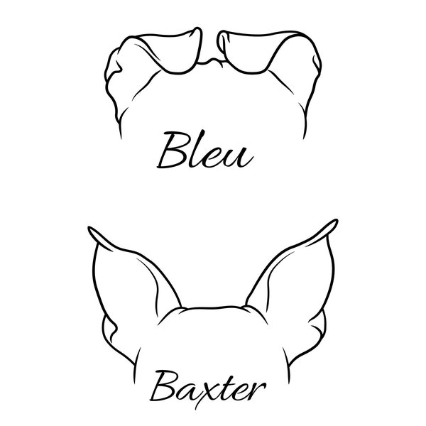 Cat Ears Outline Tattoo, Cat Ears Drawing, Cat Ears and Name Svg, Ear ...