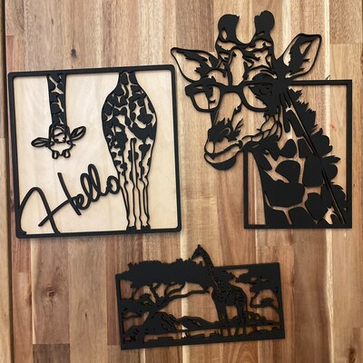 Giraffe Wall Art Decor Vector Drawing File for Laser Cutting , Plasma ...