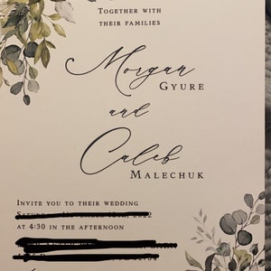 Simple Wedding Invitation With QR Code Printed Black and - Etsy