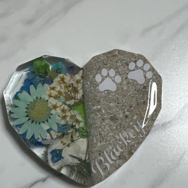 Floral Pet Ashes Keepsake Memorial Display Heart - Etsy