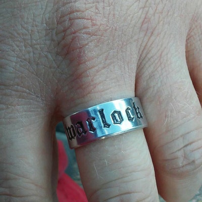 Warlock Ring, Witchcraft, Horror, Gothic Jewelry, Aluminum Cuff Ring - Etsy