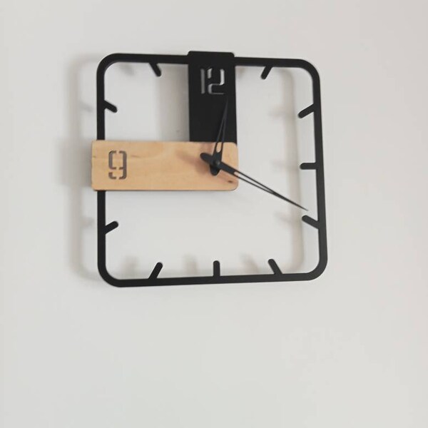 Square Wall Clock,lines Clock,modern Wall Clock,minimalist Wall Clock ...