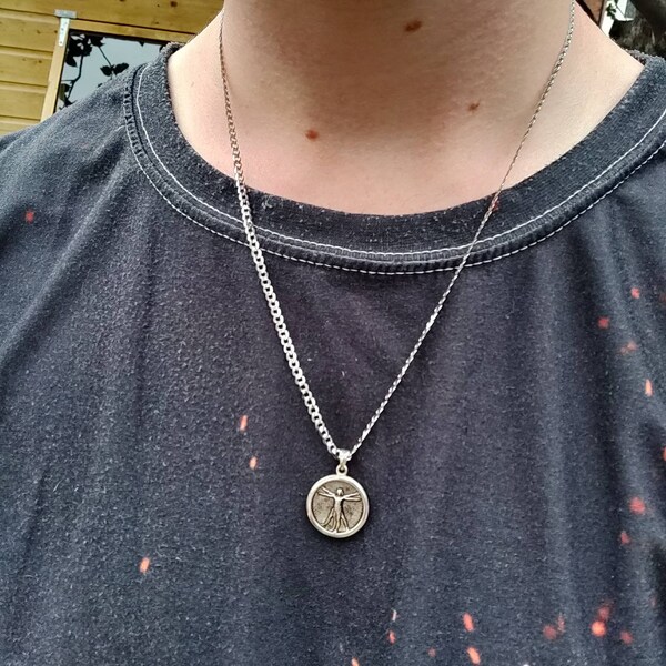 Unique Gift Idea for Men, Hand Made Necklace, Solid Sterling Silver ...