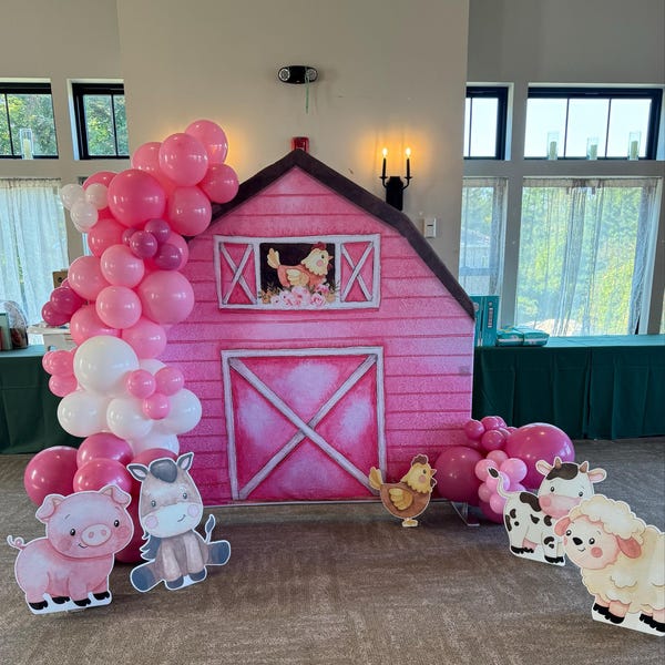 Farm Barn Arch Backdrop Stand Cover Backdrop Frame for Baby Shower ...