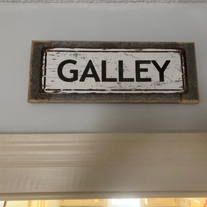 Galley Metal Sign Boat Reclaimed Wood Frame Street Sign - Etsy