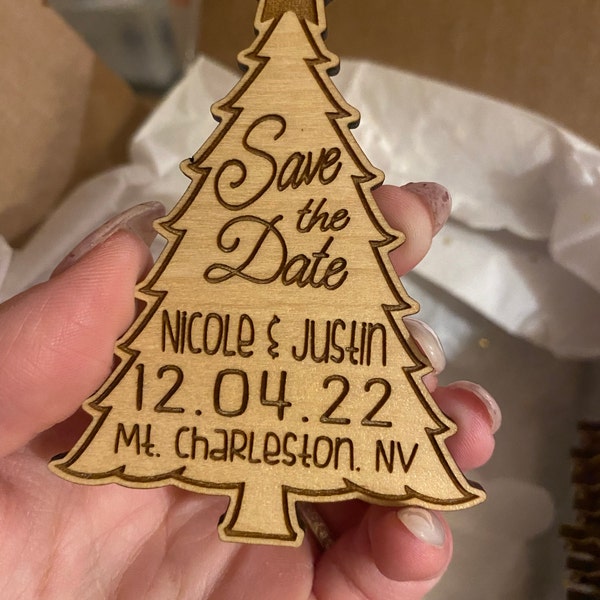 Save the Date Magnet Christmas, December Party Invitation, Christmas ...
