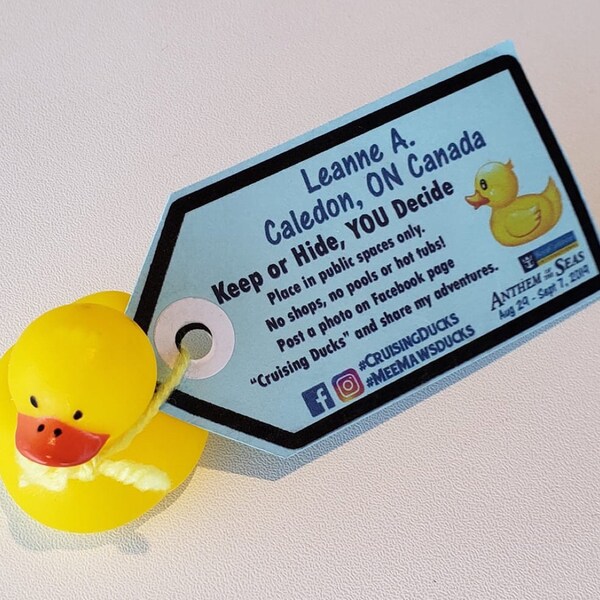 Duck Tags| Customized With YOUR Personal Info| RCL NCL Princess ...