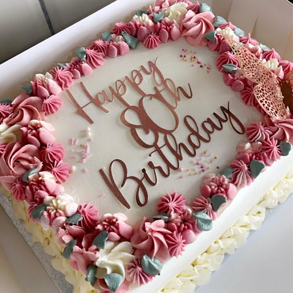 Sheet Cake Topper, Happy Birthday Sheet Topper, Personalised Custom ...