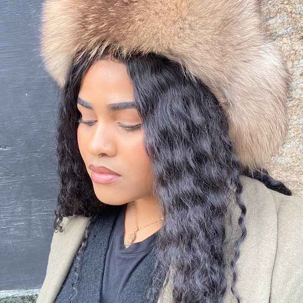 Oversized Raccoon Trapper Hat Women, Fluffy Aviator Hat, Fur Bomber Hat ...