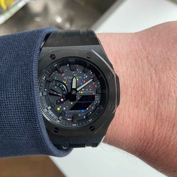 Custom Casio G-shock Painted by Hand - Galaxy - GA-2100 Casioak 44mm - Etsy