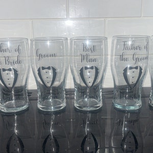Personalised Pint Glass / Best Man Glass / Groomsman Gift / Wedding ...