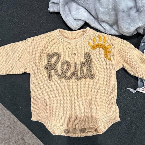 Gender Neutral Hand Embroidered Peace Sign Sweater for Toddlers ...