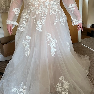 Beautiful Blushing Pink Satin Dress With Deluxe Ivory Lace Overlay ...