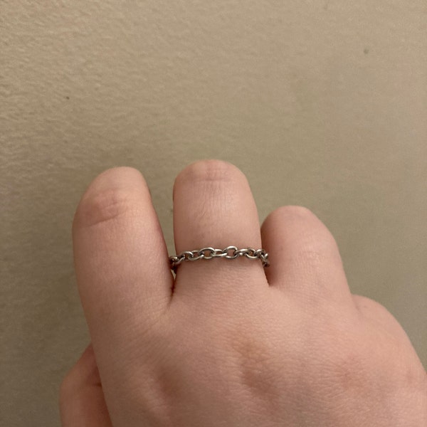 Non-tarnish Stainless Steel Chain Ring, Curb Chain Waterproof Ring ...