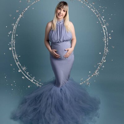 Mystery Gold Frame Digital Backdrop Maternity Overlays Flowing Fabric ...