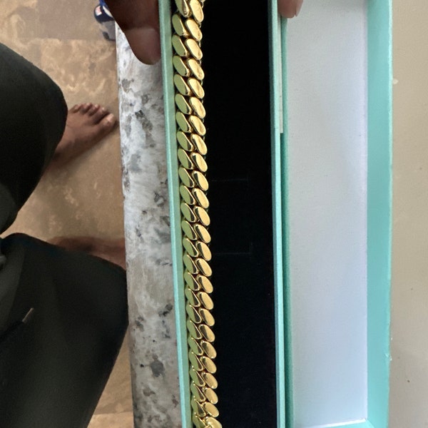 Cuban Link Chain Necklace 14K 10MM Gold Plated, Handmade Gold Jewelry ...