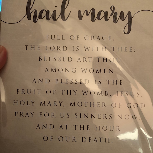 Prayer Print Set. Our Father, Hail Mary, Glory Be and Angel of God Art ...