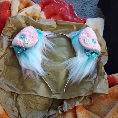 MTO Gray Siren Ears Gray and Black Water Creature Ears Fantasy Ears ...