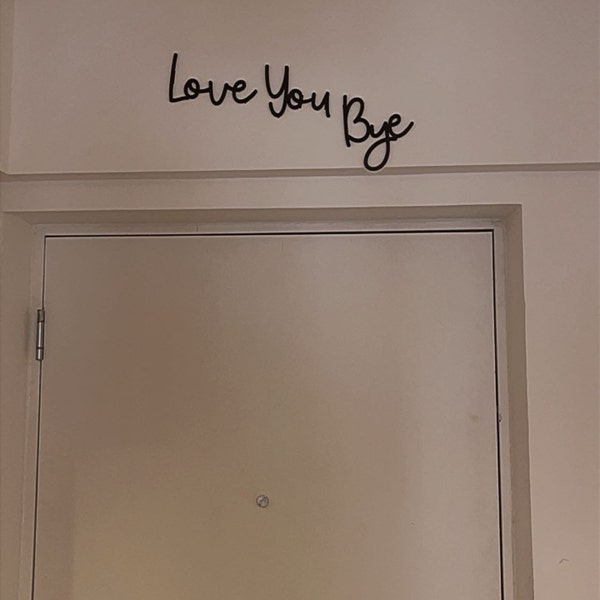 Love You Bye Wooden Script Sign Entryway Hallway Sign Letters Painted ...