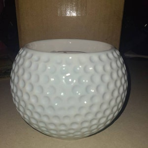 Round Golf Ball Ceramic Planter, White Spherical Display Pot Home Decor ...