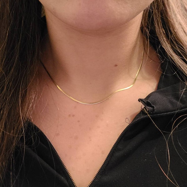 Solid 14K Yellow Gold Box Chain Necklace, 16" 18" 20" 24" 26” 28” 30” 0 ...