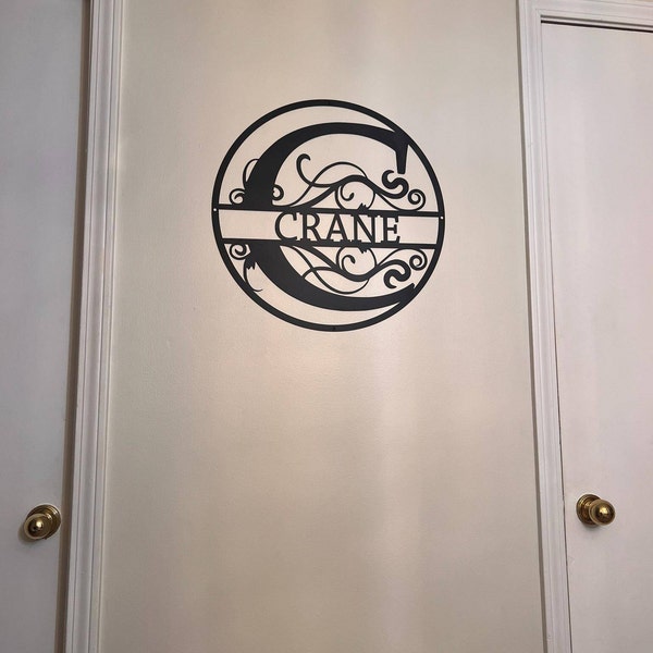 Metal Monogram Sign, Custom Metal Sign, Metal Name Sign, Initial Sign ...