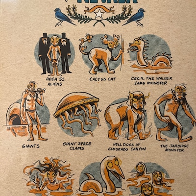 Famous Cryptids of Massachusetts Print - Etsy
