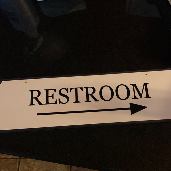 Bathroom Street Sign Double Sided Restroom Sign With Arrow Farmhouse ...