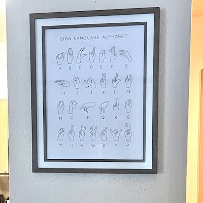 American Sign Language Poster, Printable ASL Alphabet Wall Art ...