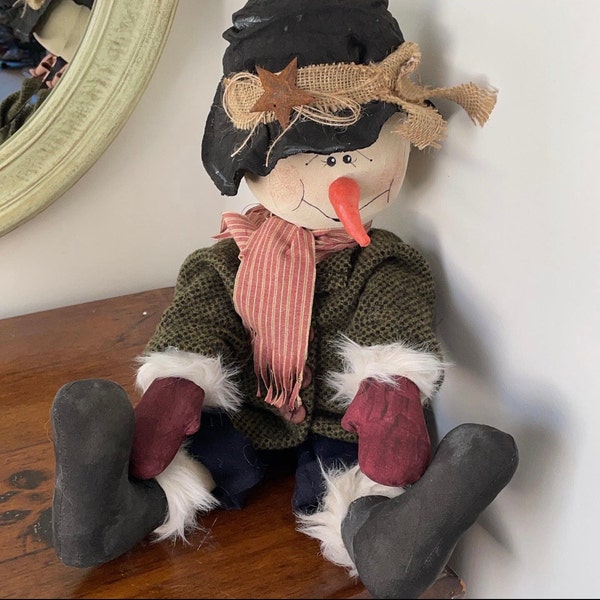 Primitive Snowman Pattern Snow Dayz Prim Snowman Raggedy PDF Christmas ...