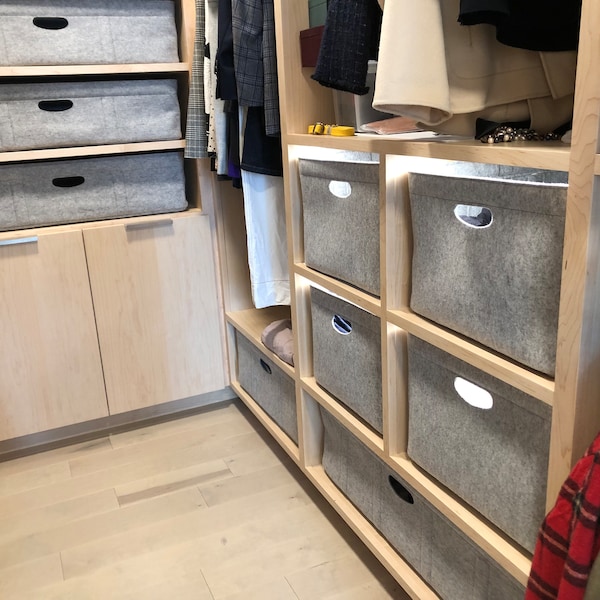 Medium Size / Custom-made Felt Storage Basket / Storage Box for a Shelf ...