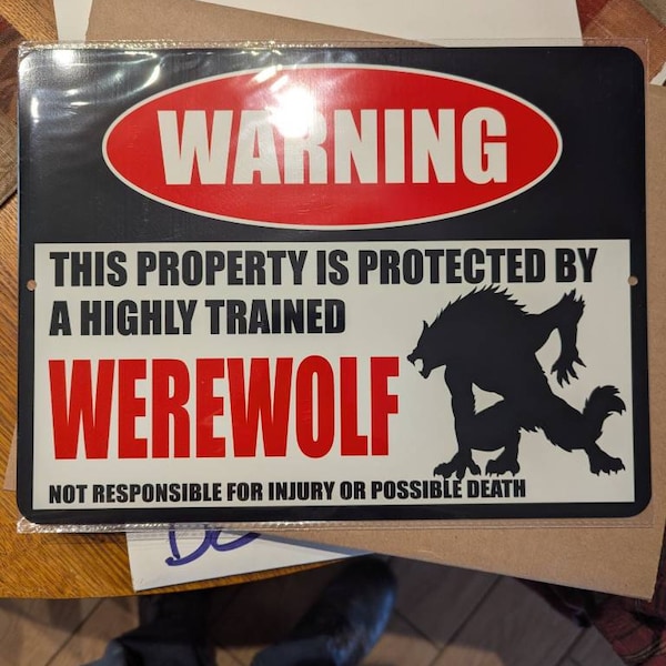 Werewolf Sign, Werewolf Breeding Area, Werewolf Gift, Urban Legends ...