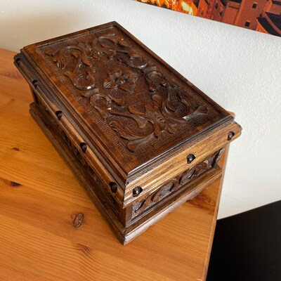 Personalized Large Secret Lock Jewelry Box With Key, Vintage Wood Box ...