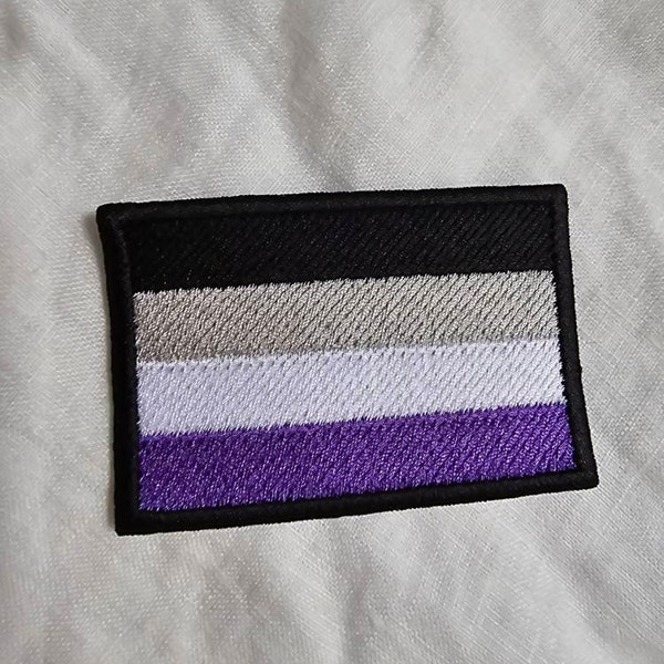 Asexual Flag Embroidered Patch | LGBT Ace Aroace Aro | Hook and Loop, Iron-on & Sew-on Patches ...