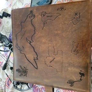 Pirate Map, Leather Military Book Cover, Leather Journal Cover ...