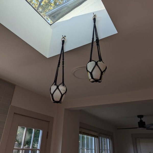 Macrame Ceiling Plant Hanger Indoor, Hanging Wall Planter, Macrame Wall ...