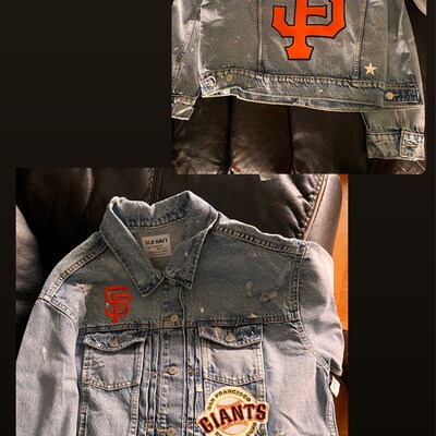 Custom Jean Jacket Custom Vinyl Logo Jacket Large Logo Sports Jacket ...
