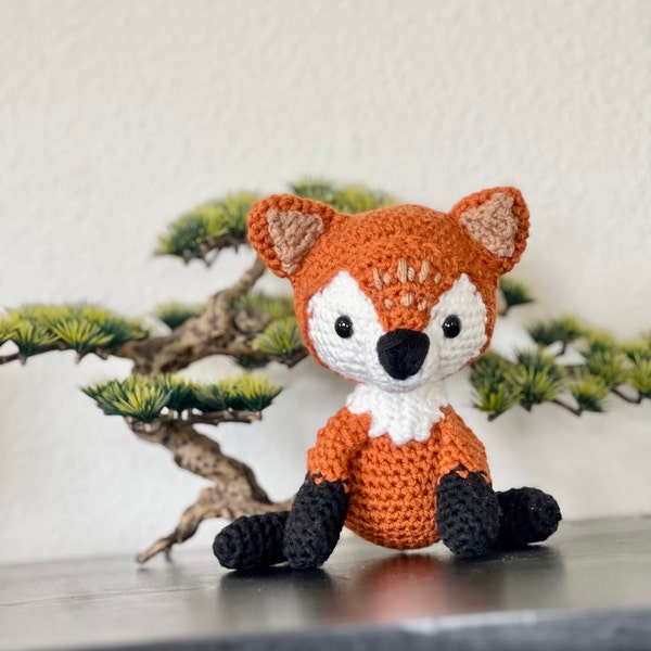 CROCHET PATTERN Lucy the Fox Crochet Amigurumi Stuffed Sitting Forest ...