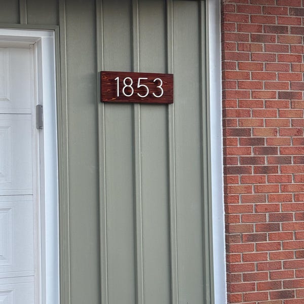 Modern Floating Number Wood Address Sign for Home or Office, Home Wood ...