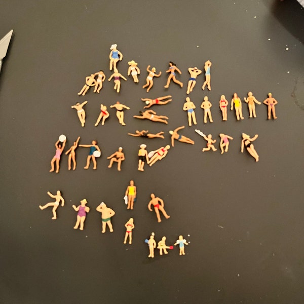 HO Scale Beach People: Miniature Seaside Figures - 20/40pcs Set - Etsy
