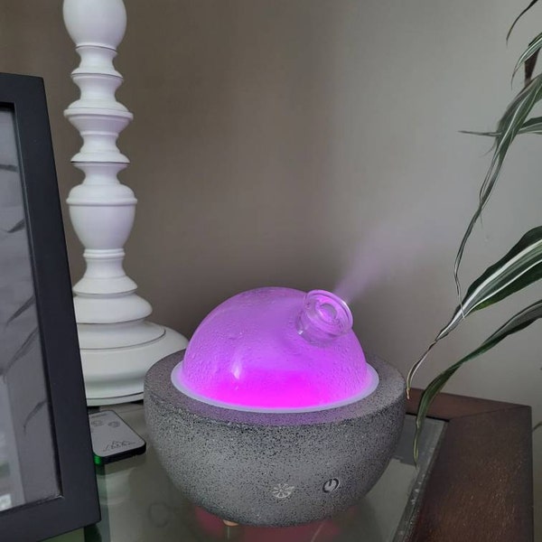 Black Ash Luna | Glass Dome & Speckled Concrete Diffuser | Essential ...