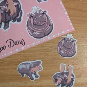 Moo Deng Stickers - Etsy