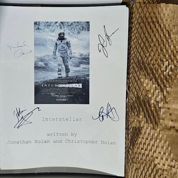 Interstellar Movie Script Gift for Film Buffs Gift for Movie Lovers ...
