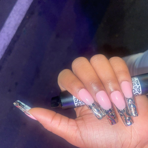 Silver Chrome Lux French Tip Set - Etsy