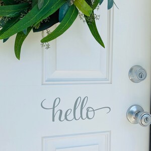 Hello Door Decal Front Door Greeting, Hello Sticker, Welcome to Our ...