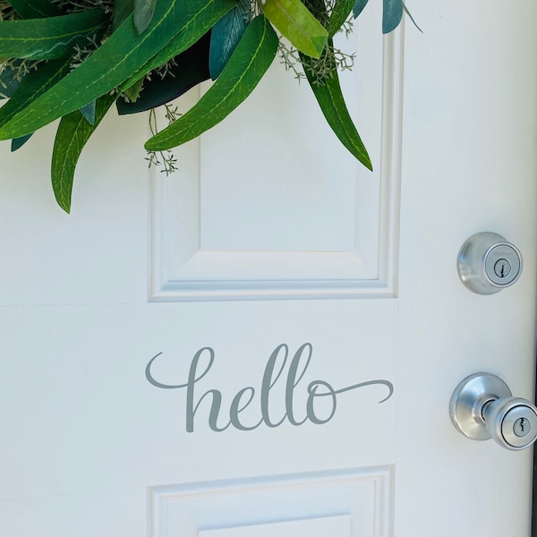 Hello Door Decal Front Door Greeting, Hello Sticker, Welcome to Our ...