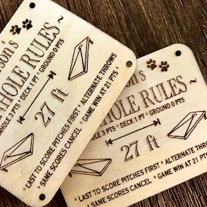 Cornhole Board Game Rules Game Tag - Etsy